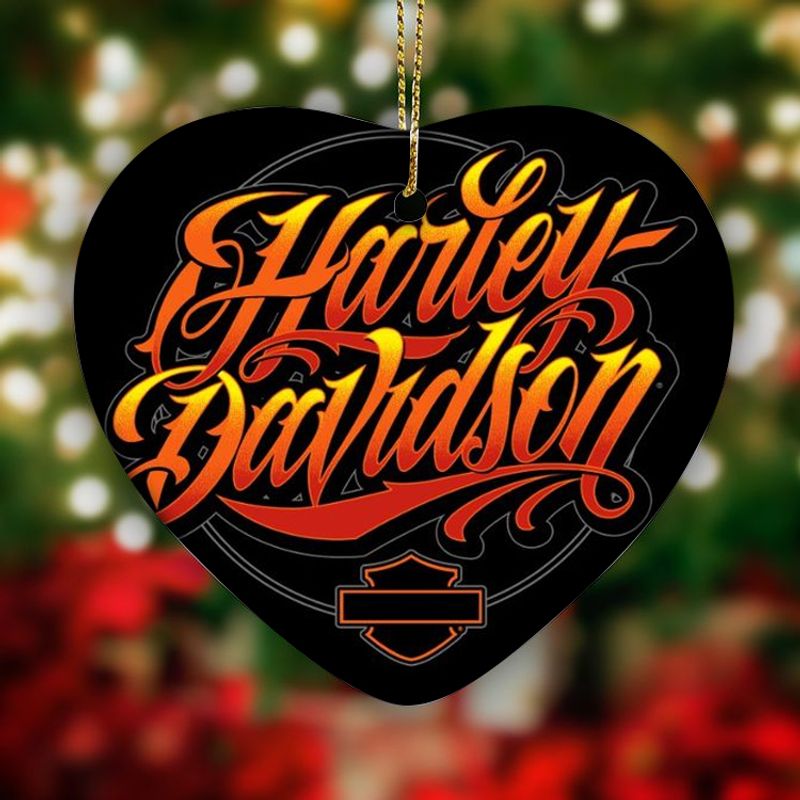 Harley Davidson Motorcycle Ceramic Heart Ornament NABE367 ...
