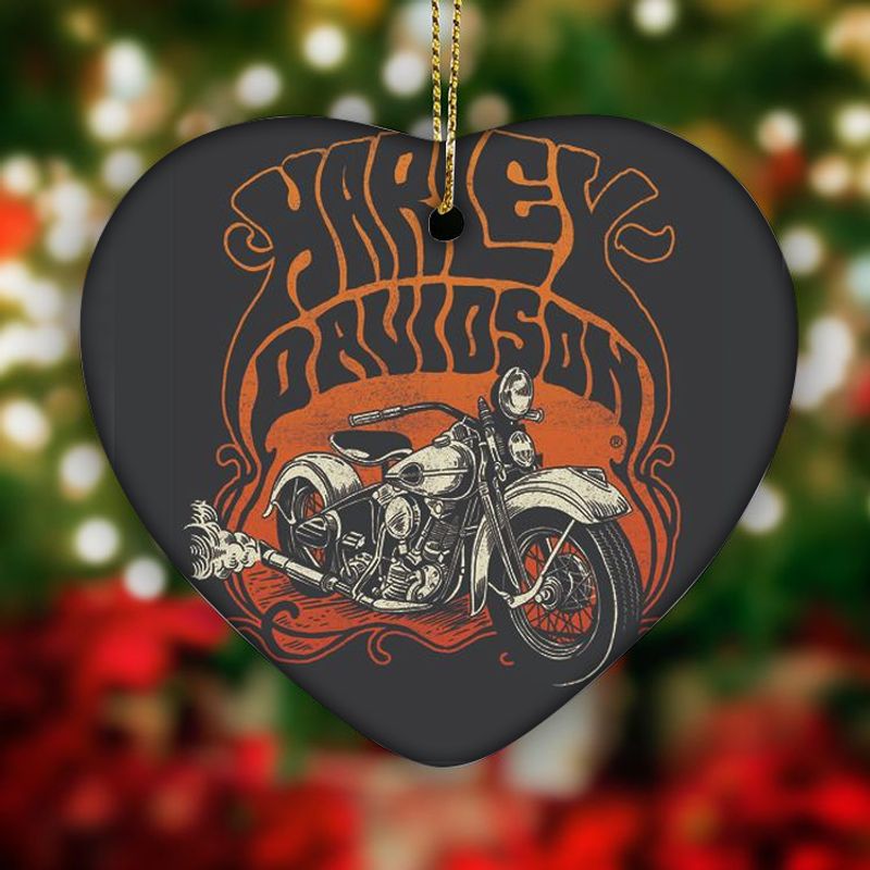 Harley Davidson Motorcycle Ceramic Heart Ornament NABR217 ...