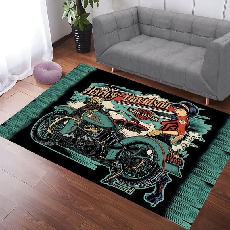 Harley Davidson Motorcycle Rug Home Floor Decor NABI271 ...