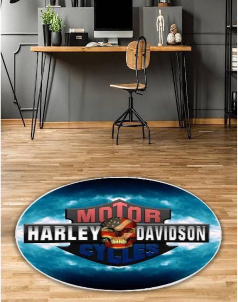 Harley Davidson Motorcycle Round Rug NAGA111 – GladysClothing – Print ...