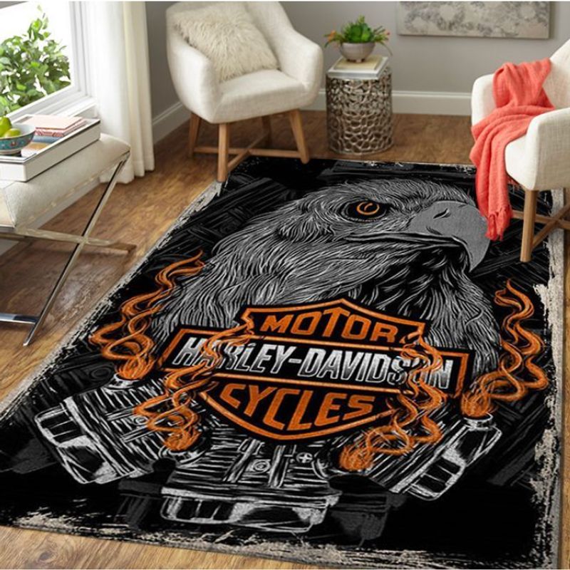 Harley Davidson Motorcycle Rug Home Floor Decor NAAL126 ...