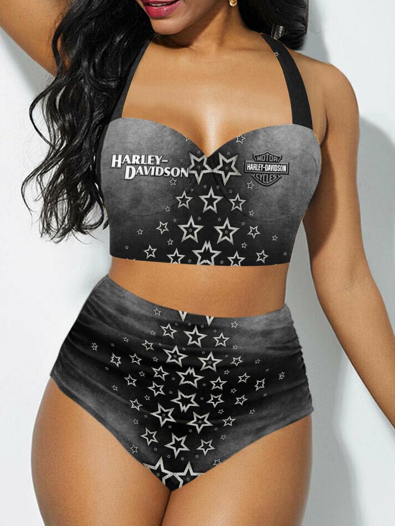 Harley Davidson Motorcycle Sexy Bikini Swimsuit NABD163 – GladysClothing – Print On Demand Store
