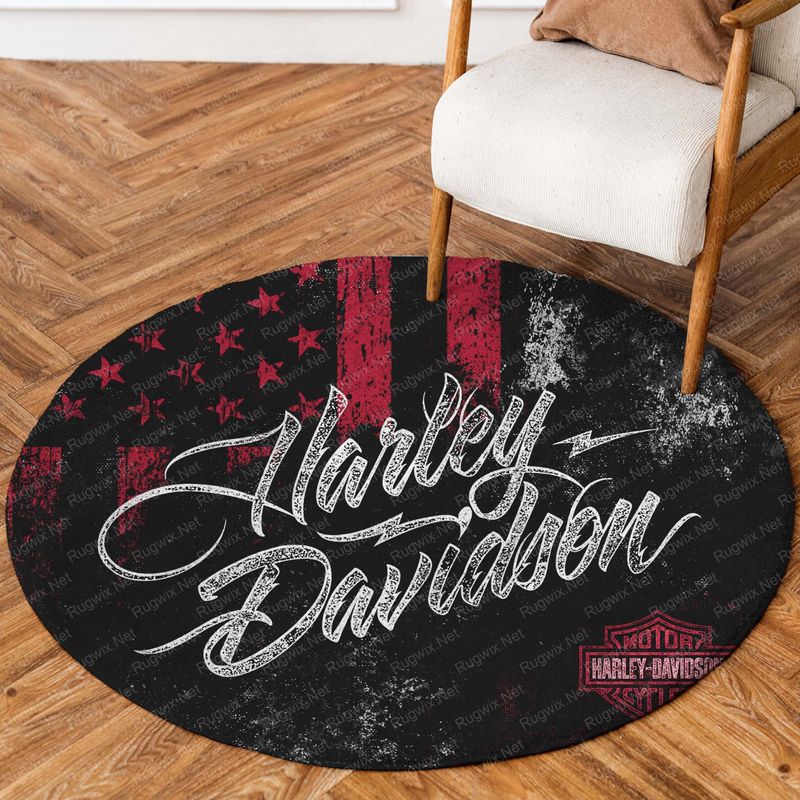 Harley Davidson Motorcycle Round Rug NABH37S – GladysClothing – Print ...