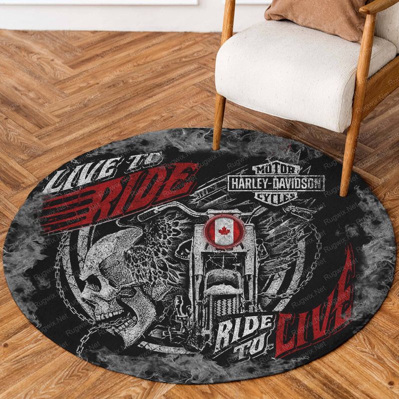Harley Davidson Motorcycle Round Rug NABH40S – GladysClothing – Print ...