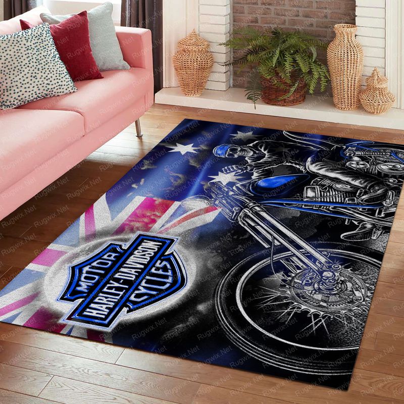 Harley Davidson Motorcycle Round Rug NABH46S – GladysClothing – Print ...