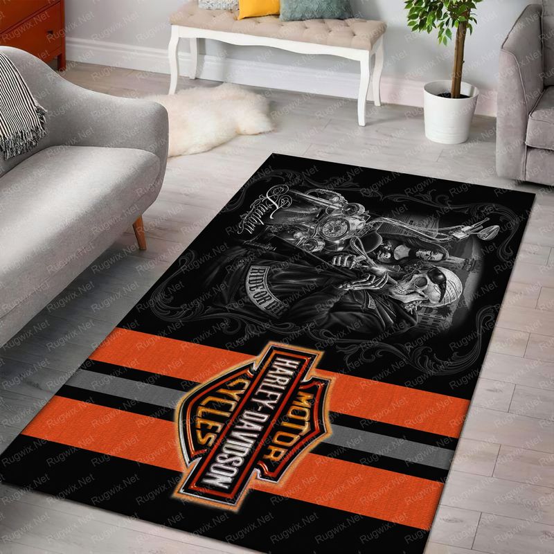 Harley Davidson Motorcycle Round Rug NABH45S – GladysClothing – Print ...