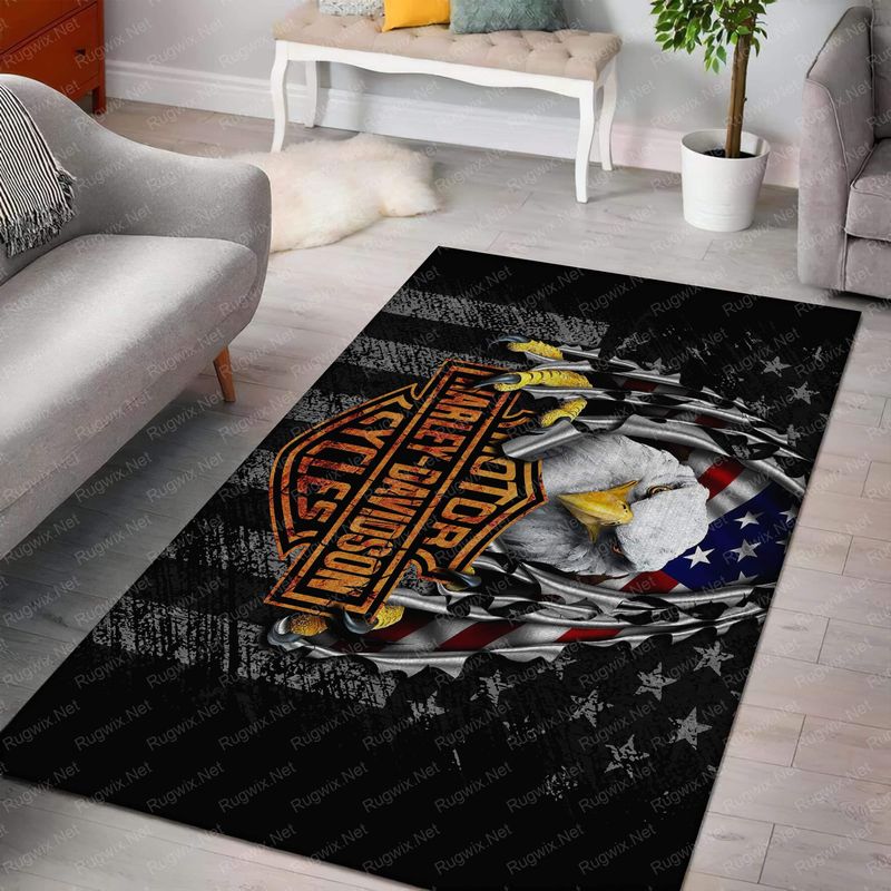 Harley Davidson Motorcycle Round Rug NABH46S – GladysClothing – Print ...