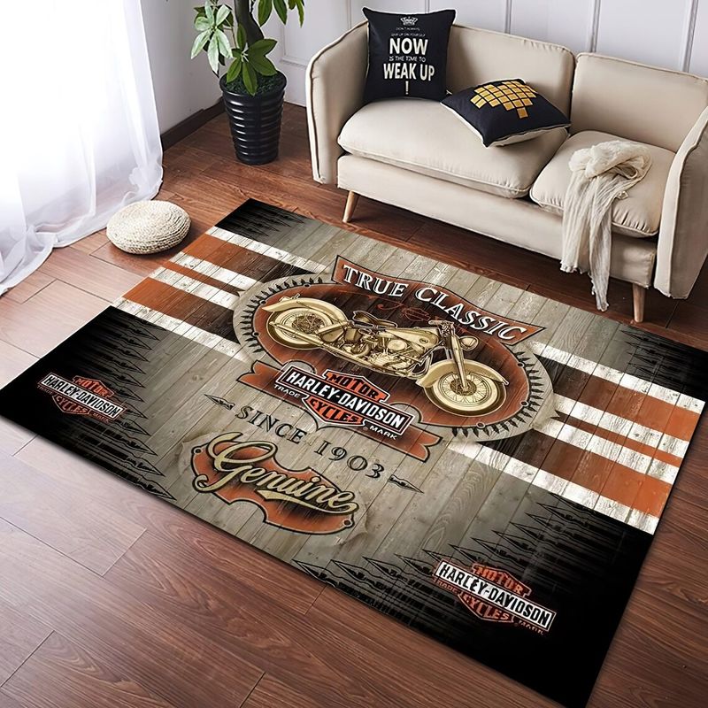 Harley Davidson Motorcycle Rug Home Floor Decor NABJ268 ...
